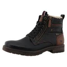 Winterstiefelette Mustang SHOES "Midor", Herren, Gr. 42, schwarz, Lederimitat, Textil, Basic, Schuhe Winterstiefelette, Schn&uuml;rstiefel, Winterstiefel mit Warmfutter