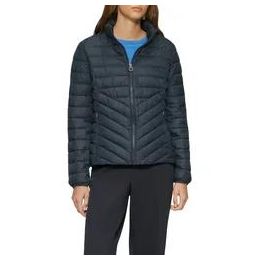Steppjacke s.Oliver, Damen, Gr. 44, blau (navy), Steppware, Obermaterial: 100% Polyester. Futter: 100% Polyester, unifarben, regular fit taillenbedeckt, Rundhals, elastischer Bund, Jacken Steppjacke, mit Rei&szlig;verschluss und Stehkragen