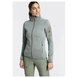 Strickfleecejacke CMP "KNITTED MELANGE FLEECE WOMAN JACKET", Damen, Gr. 38, avocado, pist, Strick, Obermaterial: 100% Polyester, normal, eingefasste Kante, Jacken, W&auml;rmeisolierend & Schnell trocknend & Atmungsaktiv, &Uuml;bergangsjacke