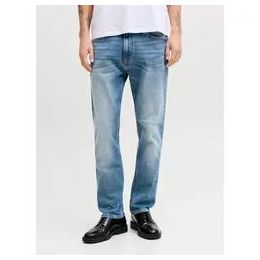 Jack & Jones Regular-fit-Jeans JACK & JONES "JJICLARK JJVINTAGE NOOS", Herren, Gr. 32, L&auml;nge 34, blau denim, Denim/Jeans, Obermaterial: 98% Baumwolle, 2% Elasthan, Abriebeffekte, regular fit kn&ouml;chellang, Jeans