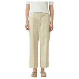 Stoffhose s.Oliver, Damen, Gr. 44, N-Gr, light cream beige, Web, Obermaterial: 98% Baumwolle, 2% Elasthan, unifarben, normal lang, Hosen Stoffhose, mit weitem Bein und Bundfalte