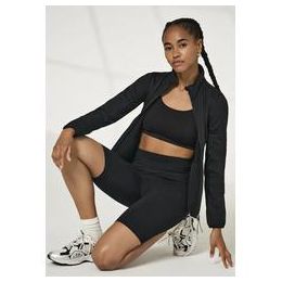 Trainingsshorts Only Play "ONPNOON LIFE HW CITY JRS SHORTS NOOS", Damen, Gr. L (40), N-Gr, schwarz, Jersey, Obermaterial: 92% Baumwolle, 8% Elasthan, unifarben, slim fit, Hosen, mit reflektierenden Details