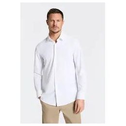 Langarmhemd BOSS "HANK", Herren, Gr. 40, N-Gr, wei&szlig;100, Jersey, Obermaterial: 76% Polyamid, 24% Elasthan, unifarben, slim fit h&uuml;ftbedeckend, 2-Knopf-Manschette mit Schlitz, Hemden, Kentkragen, Performance-Stretch-Jersey