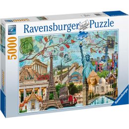 Puzzle Ravensburger "Big City Collage", bunt, Puzzles, KinderB:153cm H:101cm, Pappe, Made in Germany, B:153cm H:101cm