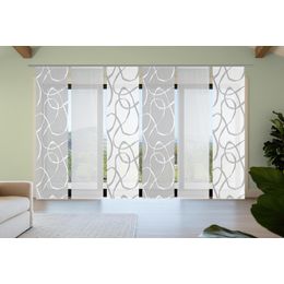 Schiebegardine Vision S "OPHELIA KOMBI", grau, B:60cm H:260cm, Polyester, Gardinen, Schiebevorhang,Bambusoptik,Digitaldruck,SET