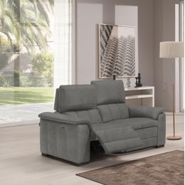 2-Sitzer Egoitaliano "Capucine hoher Sitzkomfort, erstklassiger Relaxkomfort, elegant", grau (steingrau), B:154cm H:99cm T:97cm, Sofas, wahlweise mit elektrisch oder manuell verstellbarer Relaxfunktion