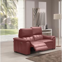 2-Sitzer Egoitaliano "Capucine hoher Sitzkomfort, erstklassiger Relaxkomfort, elegant", rot (burgundy), B:154cm H:99cm T:97cm, Sofas, wahlweise mit elektrisch oder manuell verstellbarer Relaxfunktion