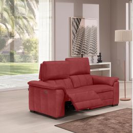 2-Sitzer Egoitaliano "Capucine hoher Sitzkomfort, erstklassiger Relaxkomfort, elegant", rot (marsala), B:154cm H:99cm T:97cm, Sofas, wahlweise mit elektrisch oder manuell verstellbarer Relaxfunktion