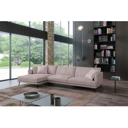 Ecksofa Egoitaliano "Sophia, Designsofa mit extrakomfortablem Sitzkomfort, Breite 274cm", grau (opal grau), B:274cm H:77cm T:154cm, Luxus-Micofaser Lederoptik (100% Polyester) ist ein neues technisches Gewebe mit einem visuellen und taktilen Aspekt, der dem Nubuk sehr nahe kommt, mit innovativen Eigenschaften. Seine au&szlig;erordentliche Weichheit kommt von einem exklusiven Produktionsprozess, der Unre