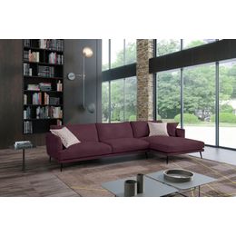 Ecksofa Egoitaliano "Sophia, Designsofa mit extrakomfortablem Sitzkomfort, Breite 274cm", lila (plum), B:274cm H:77cm T:154cm, Sofas, Ecksofa, mit Daunenfederung, L-Form