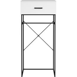 Beistelltisch Inosign "Sterling", wei&szlig; und schwarz, schwarz, wei&szlig;, B:60cm H:132cm T:48cm, Tische, Beistelltisch, Konsolentisch mit 1 Schublade - (B/T/H) 60/48/132 cm