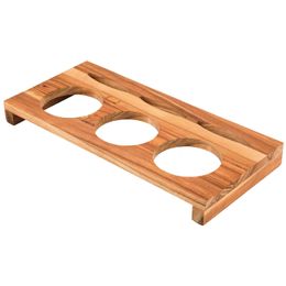 Tablett CS KOCH-SYSTEME "XANTEN f&uuml;r Mini-T&ouml;pfe, Birkenholz", braun, B:15cm H:4,4cm L:40cm T:4,4cm &Oslash;:15cm, Holz, Tabletts, f&uuml;r drei Mini-T&ouml;pfe passend