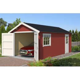 Garage Lasita Maja "Dillon", rot (schwedenrot), Massivholz, Garagen, BxT: 340x580 cm, 202 cm Einfahrth&ouml;he