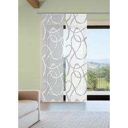 Schiebegardine Vision S "OPHELIA KOMBI", grau, B:60cm H:260cm, Polyester, Gardinen, Schiebevorhang,Bambusoptik,Digitaldruck,SET