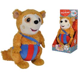 Kuscheltier Simba "Bobo Siebenschl&auml;fer, Sing mit mir", rot (rot, blau), Pl&uuml;schfiguren, KinderH:35cm, Kuscheltier, mit Sound, H:35cm