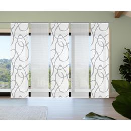 Schiebegardine Vision S "OPHELIA", grau, B:60cm H:260cm, Polyester, Gardinen, Schiebevorhang,Bambusoptik,Digitaldruck,SET