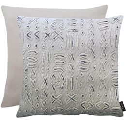 Dekokissen Apelt "Tobago", natur, grau, B:45cm H:10cm L:45cm, Jacquard, Mischgewebe, Dekokissen_Sitzkissen_Kissenh&uuml;llen, Velourabseite / Magnus 20