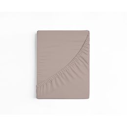 Spannbettlaken SLEEPSTYLE "SleepStyle, aus 100% Baumwolle", grau (taupe), 1 Stk., Jersey, 90-100x190-200 20cm, Jersey, Obermaterial: 100% Baumwolle, Bettlaken, Spannbettlaken, formstabil und pflegeleicht, f&uuml;r Matratzen bis 20 cm H&ouml;he