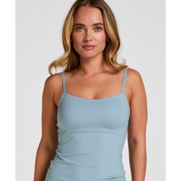 Hunkem&ouml;ller Layershirt HUNKEM&Ouml;LLER "Super Comfort Top", Damen, Gr. L, blau, 60% Polyamid, 32% Elasthan, 8% Polyester, Shirts