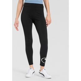 Leggings Puma "SPORT HIGH-WAIST LEGGINGS", Damen, Gr. M, N-Gr, schwarz (Puma schwarz), Jersey, Obermaterial: 95% Baumwolle, 5% Elasthan, unifarben, schmal normal, Hosen Leggings, aus Baumwolle und Elasthan, pflegeleicht, schmale Passform