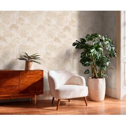 A.S. Cr&eacute;ation Vliestapete A.S. CR&Eacute;ATION "Cuba II Golden Forest", beige (gelb), B:0,53m L:10,05m, Vinyl, Vlies, Tapeten, Dezentes Waldmotiv mit stilisierten B&auml;umen und sanfter Tiefe