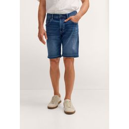 Bermudas Bugatti "DynamicSeries", Herren, Gr. 48, Normalgr&ouml;&szlig;en, 335, blau, 84% Baumwolle, 15% Polyester, 1% Elasthan, unifarben, normal, Hosen Bermudas, mit Stretch-Funktion