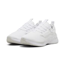 Trainingsschuh Puma "Retaliate 3 Laufschuhe Erwachsene", Damen, Gr. 38, wei&szlig; feather gray schwarz, Obermaterial: Textil, Synthetik. Futter: Textil. Innensohle: Textil. Laufsohle: Synthetik, Gummi, Schuhe