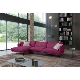 Ecksofa Egoitaliano "Sophia, Designsofa mit extrakomfortablem Sitzkomfort, Breite 274cm", pink (fuchsia), B:274cm H:77cm T:154cm, Sofas, Ecksofa, mit Daunenfederung, L-Form