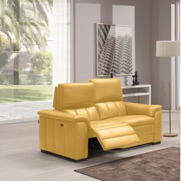 2-Sitzer Egoitaliano "Capucine hoher Sitzkomfort, erstklassiger Relaxkomfort, elegant", gelb, B:154cm H:99cm T:97cm, Sofas, wahlweise mit elektrisch oder manuell verstellbarer Relaxfunktion