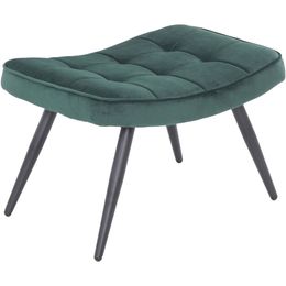 Hocker ByLiving "UTA", gr&uuml;n (dunkelgr&uuml;n), B:60cm H:39cm, Hocker, Hocker, Bezug Webstoff oder Samt, Schaumstoff