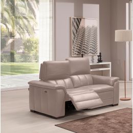 2-Sitzer Egoitaliano "Capucine hoher Sitzkomfort, erstklassiger Relaxkomfort, elegant", beige (safari), B:154cm H:99cm T:97cm, Sofas, wahlweise mit elektrisch oder manuell verstellbarer Relaxfunktion