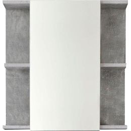Spiegelschrank TRENDTEAM "Nano", beton, optik, spiegelglas, B:60cm H:20cm T:62cm, Schr&auml;nke, Spiegelschrank, Spiegelschrank mit 4 Einlegeb&ouml;den - (B/T/H) 60/20/62 cm