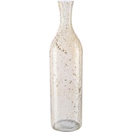 Tischvase CREATIV HOME "Dekovase Marble Finish", braun (transparent, hellbraun), H:47cm &Oslash;:12cm, Glas, Vasen, in Flaschenform, mit Farbakzenten