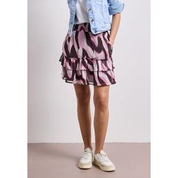 Minirock Street One, Damen, Gr. 40, clouded blush, Web, Obermaterial: 100% Polyester. Futter: 100% Modal, bedruckt, normal ca. Mitte Oberschenkel, R&ouml;cke Minirock, Sommerrock aus Chiffon mit Animal-Print