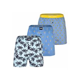 Webboxer Happy Shorts "Web-Boxershorts American Boxershorts 3er Pack", Herren, Gr. L, ice, aperol, palms, Obermaterial: 100% Baumwolle CO., Unterhosen