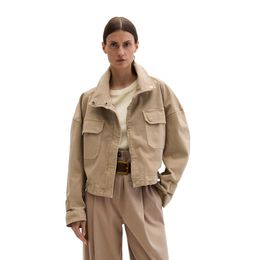 Marc O'Polo Jeansjacke MARC O'POLO "aus Garment dyed Baumwolle", Damen, Gr. XL, earthy taupe, Obermaterial: 98% Baumwolle, 2% Elasthan, loose fit, Jacken Jeansjacke