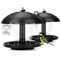 WILDLIFE HOME Vogelfutterspender, Schwarz | 2er Set