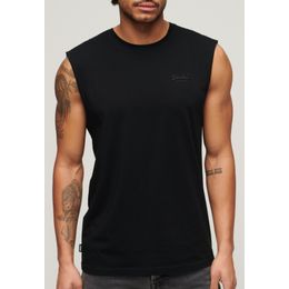 Tanktop Superdry "ESSENTIAL LOGO TANK UB", Herren, Gr. L, schwarz, Single Jersey, Obermaterial: 100% Baumwolle, relaxed fit, Tops Tanktop
