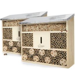 WILDLIFE HOME Wildbienen-Villa mit Metalldach | 2er Set