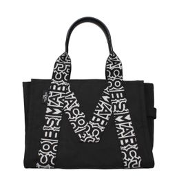 Marc Jacobs Schwarze Stoff-Schultertasche