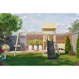 Karibu Kinderspielturm 'Lotti' nordische Fichte naturbelassen 107 x 291 x 107 cm