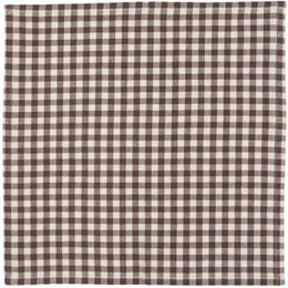 IB Laursen Stoffserviette mit naturfarbigen Karos 40 x 40 cm, dunkelbraun skandinavische Deko Online Shop