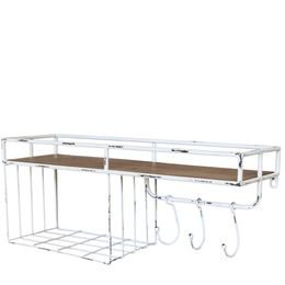 Chic Antique Eisen Regalbrett mit Haken 24x58x18 cm, antique creme skandinavische Deko Online Shop
