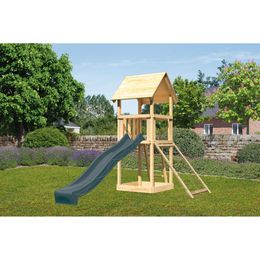 Karibu Kinderspielturm 'Lotti' nordische Fichte naturbelassen 107 x 291 x 107 cm