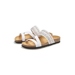 Lascana Pantolette 'Mule, Sandale, offener Schuh, Sommerschuh,' wei&szlig; Gr. 40 f&uuml;r Damen. Mit Glitzersteine