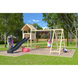 Karibu Kinderspielturm 'Lotti' nordische Fichte naturbelassen 107 x 291 x 107 cm