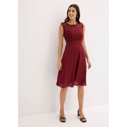 bonprix Minikleid mit Spitze, rot, Gr.48, Elegantes Abendkleid mit zarter Spitze und R&uuml;cken-Cut-Out