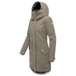 Wintermantel Ragwear "Jannisa Coat", Damen, Gr. M (38), braun, Obermaterial: 100% Polyester. Innenfutter: 100% Polyester. Wattierung: 100% Polyester, tailliert ca. Mitte Oberschenkel, hoch geschlossener Ausschnitt, &Auml;rmel ohne &Auml;rmelschlitz Rippstrickb&uuml;ndchen mit Druckknopf, M&auml;ntel Wintermantel, Klassischer Damen Kurzmantel mit Kapuze