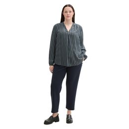 Tom Tailor sheego Gro&szlig;e Gr&ouml;&szlig;en Langarmbluse, contemporary navy check, Gr&ouml;&szlig;e 50 - Damen