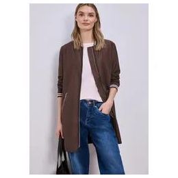 Blouson Street One, Damen, Gr. 36, mahogany braun, Stoff, Obermaterial: 100% Polyester; Futter: 100% Polyester, unifarben, comfort fit normal, Rundhals, B&uuml;ndchen, Jacken Blouson, mit 2-Wege Rei&szlig;verschluss